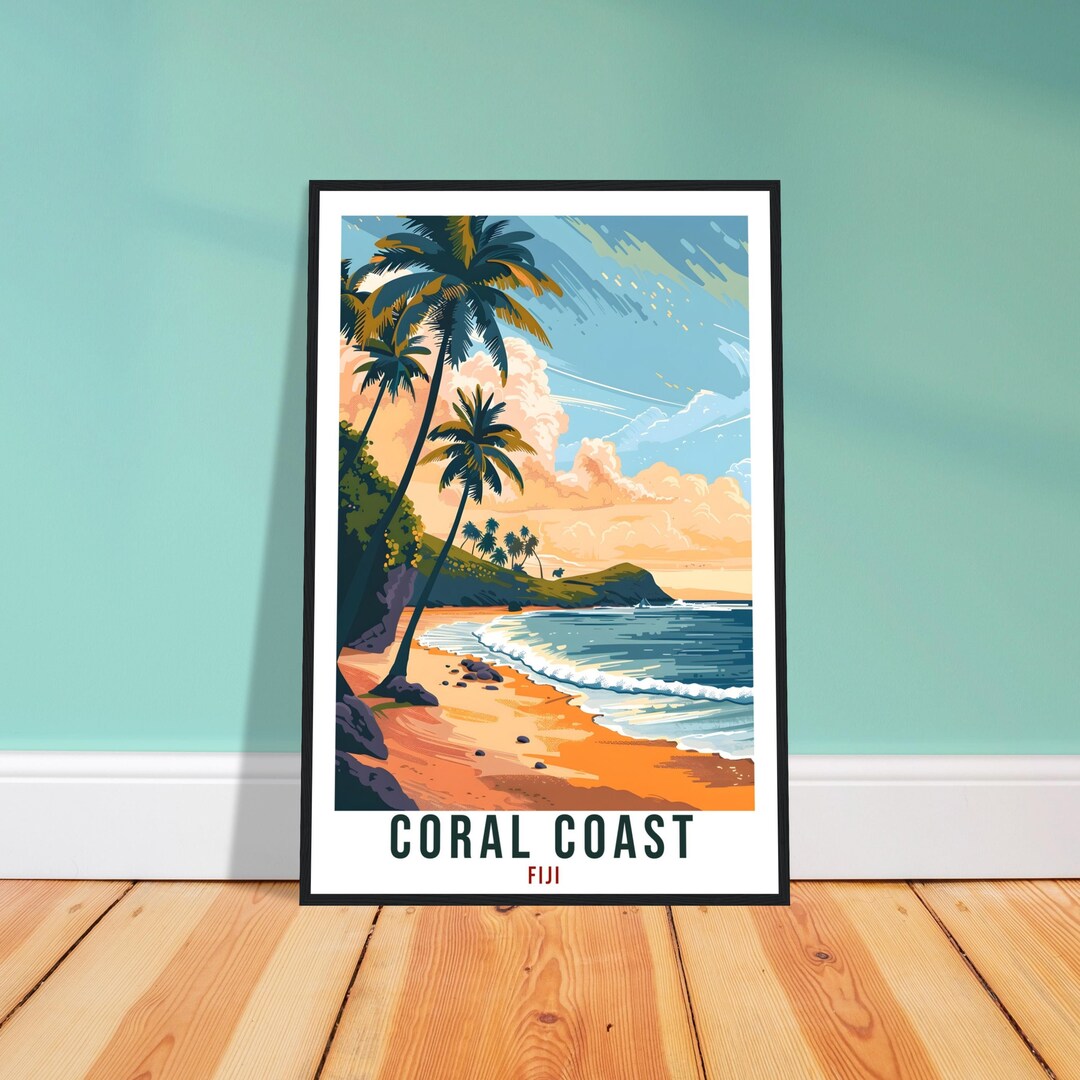 Coral Coast Fiji Travel Print Fiji Wall Art Wall Hanging Home Décor ...