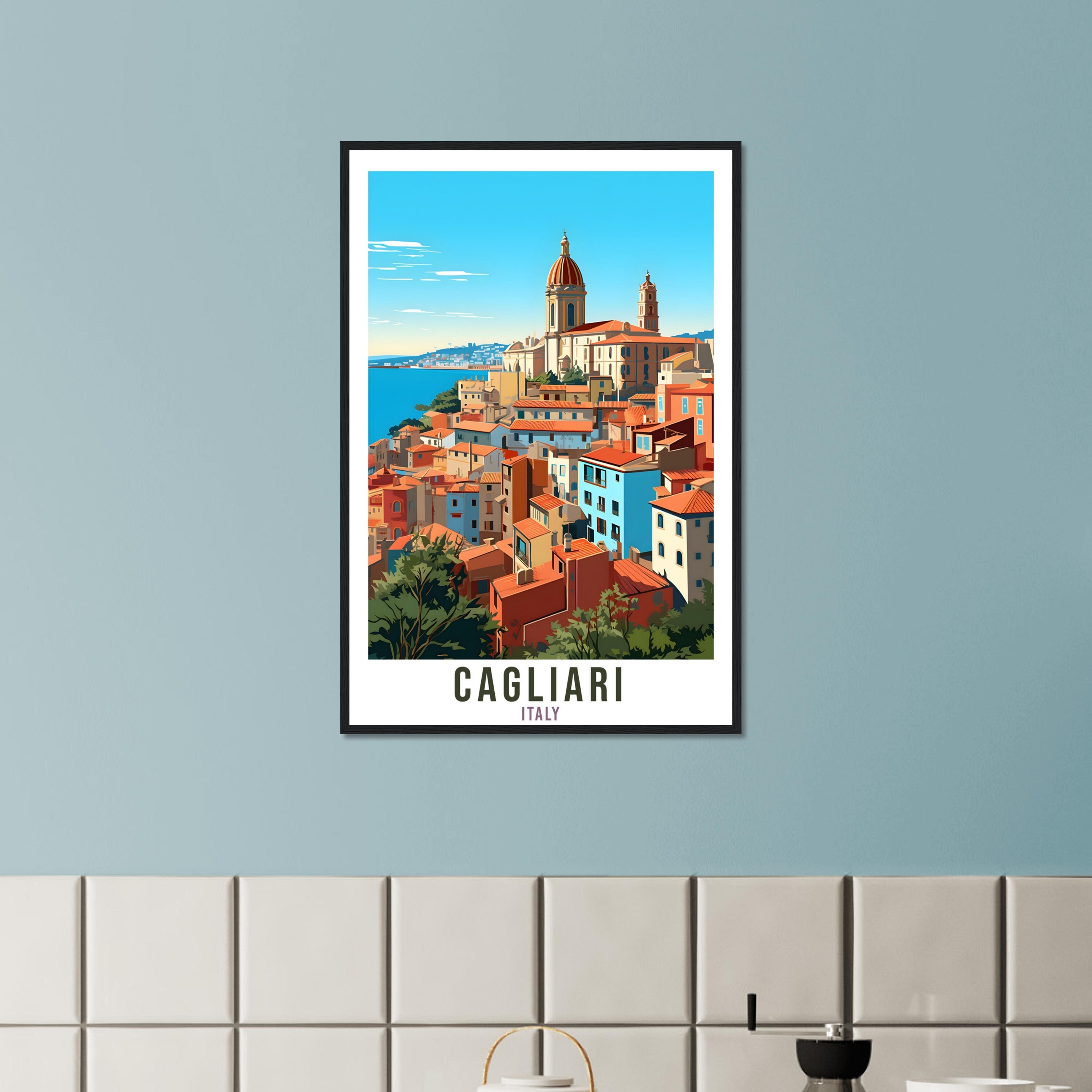 Cagliari Italy Travel Print Wall Art Cagliari Wall Hanging Home Décor Cagliari Gift Art Lovers ...