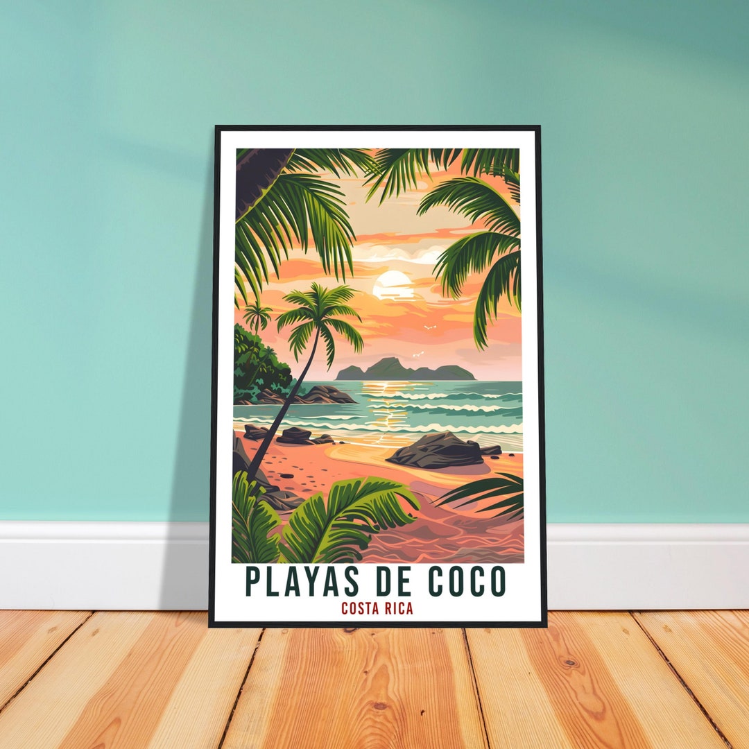 Playas De Coco Costa Rica Travel Print Wall Art Wall Hanging Home Décor ...