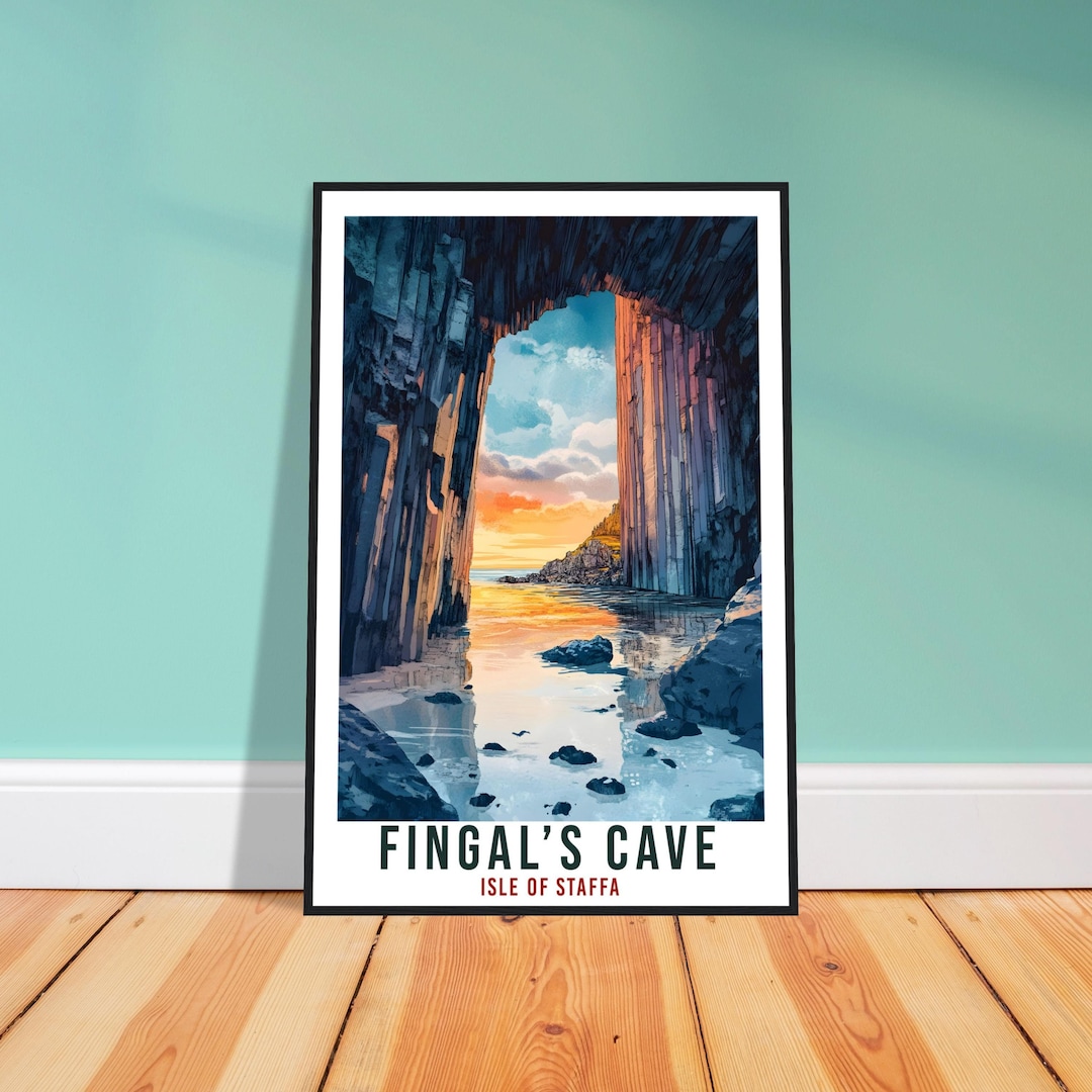 Fingal's Cave Travel Print Scotland Home Decor Fingal's Cave Wall Art ...