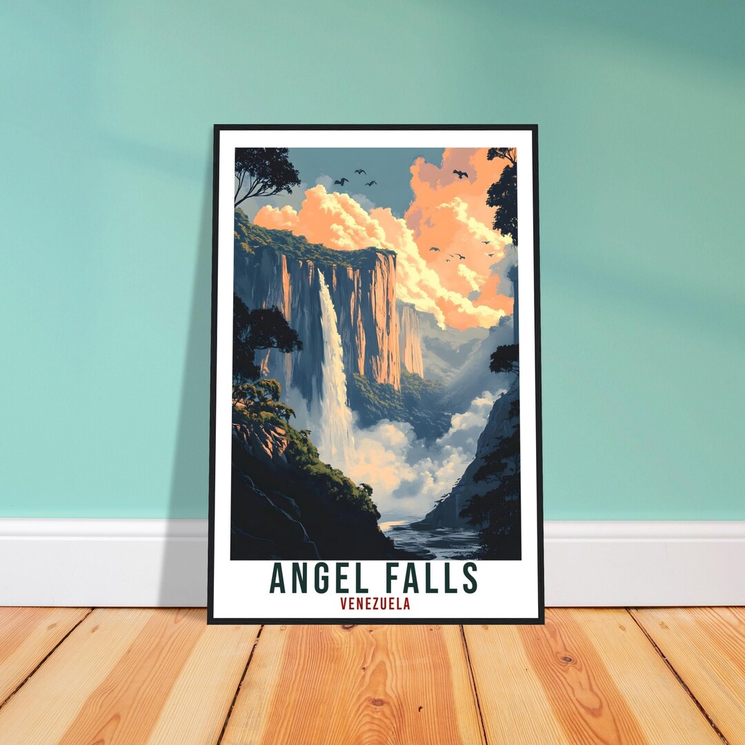 Angel Falls Travel Print Venezuela Home Decor Wall Art Gift Wall ...
