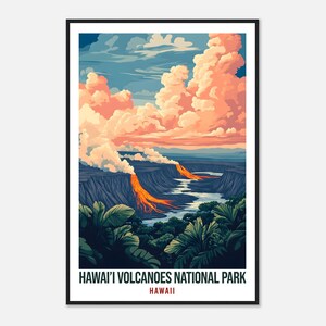 Hawaii Volcanoes National Park USA Travel Print Wall Art Wall Hanging ...