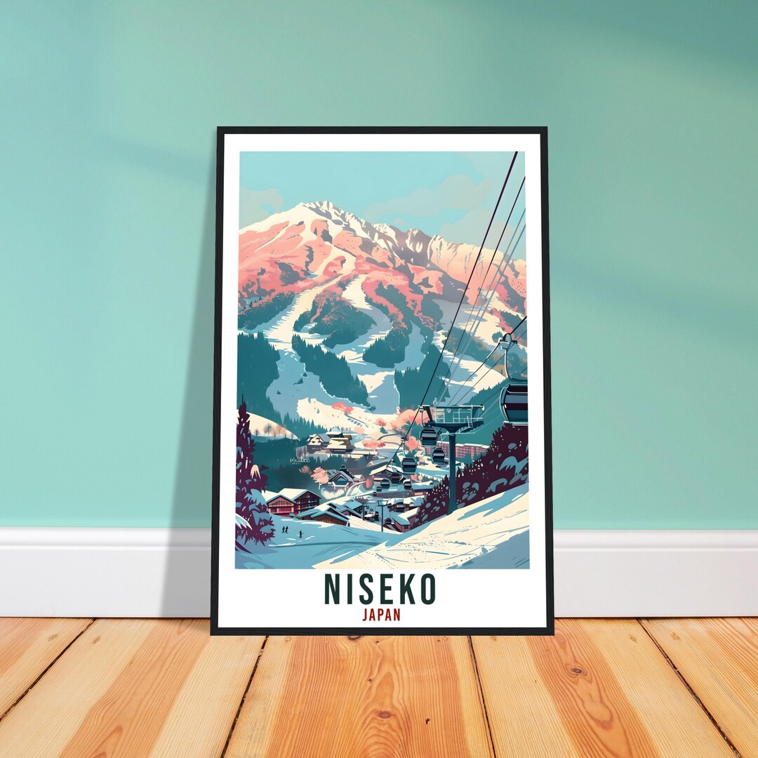 Niseko Ski Resort Reise Print Japan Dekoration Wandkunst Geschenk ...