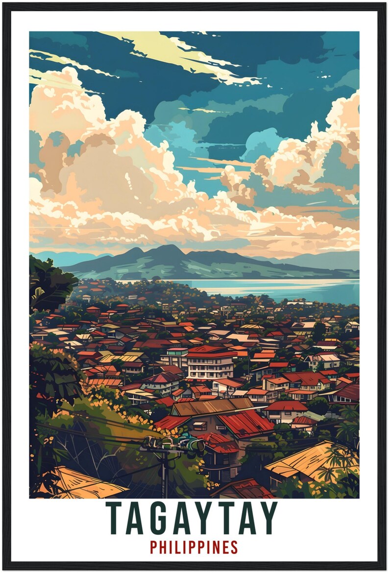 Tagaytay Philippinen Reise Print Stadt Wand Kunst Wandbehang Home Décor ...