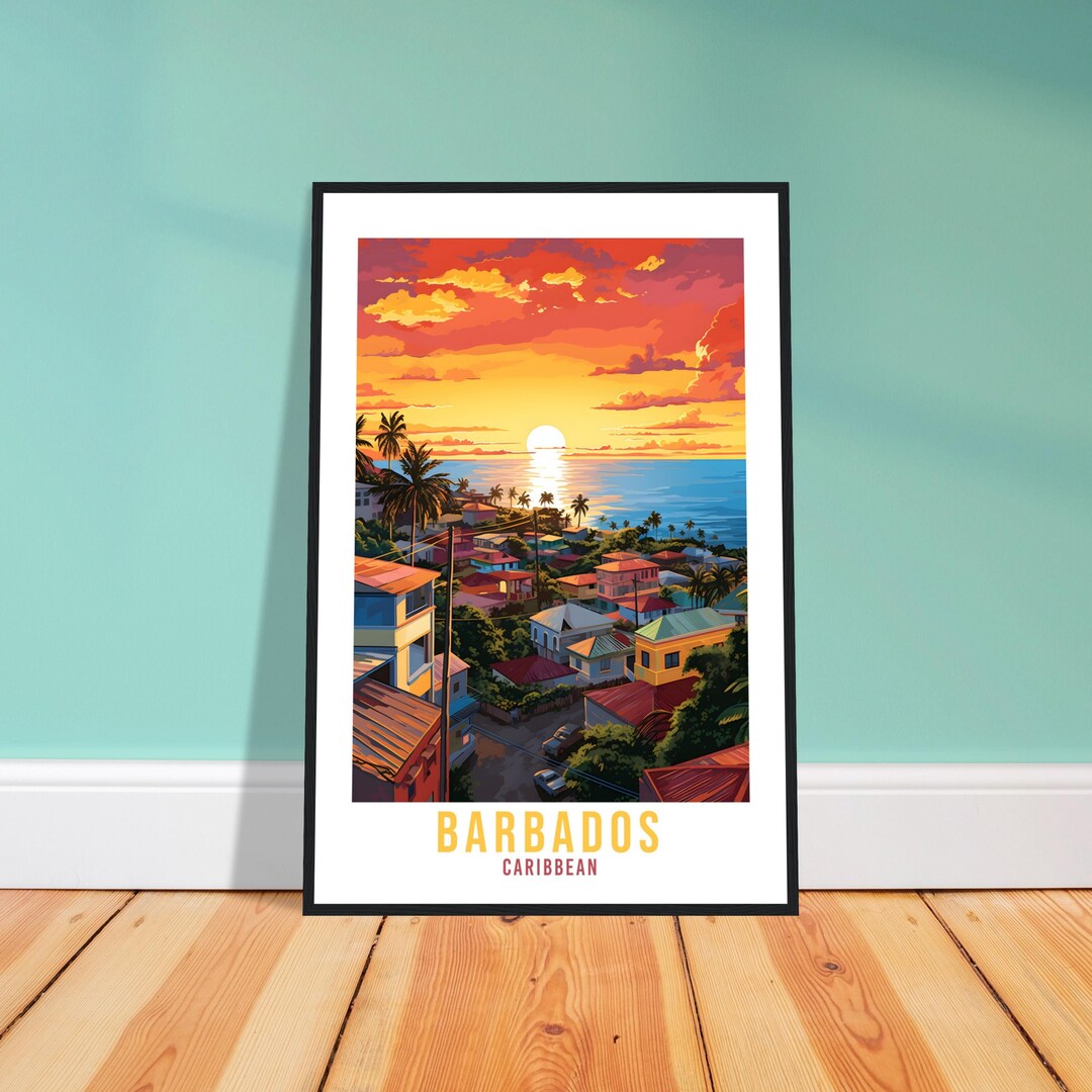 Barbados Travel Print Wall Art Barbados Sunset Wall Hanging Home Décor ...