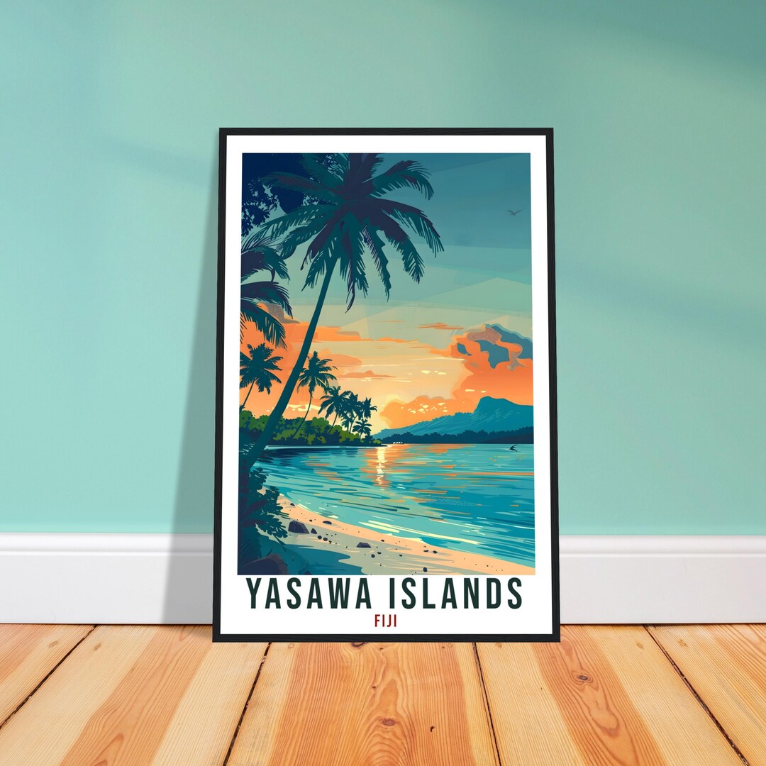 Yasawa Islands Fiji Travel Print Fiji Wall Art Wall Hanging Home Décor ...