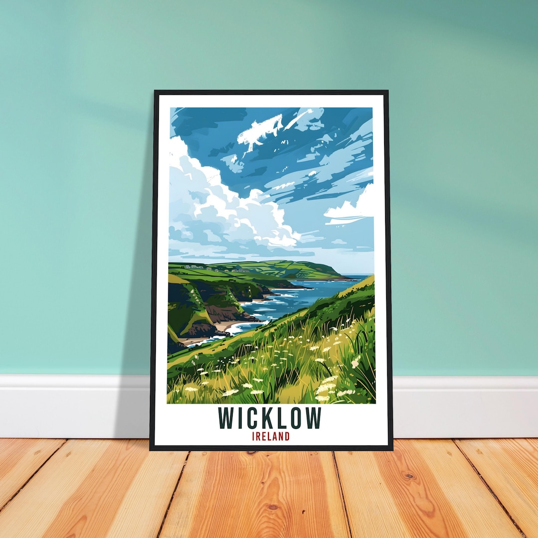 Wicklow Travel Poster Ireland Wall Art Wall Hanging Home Living Décor ...