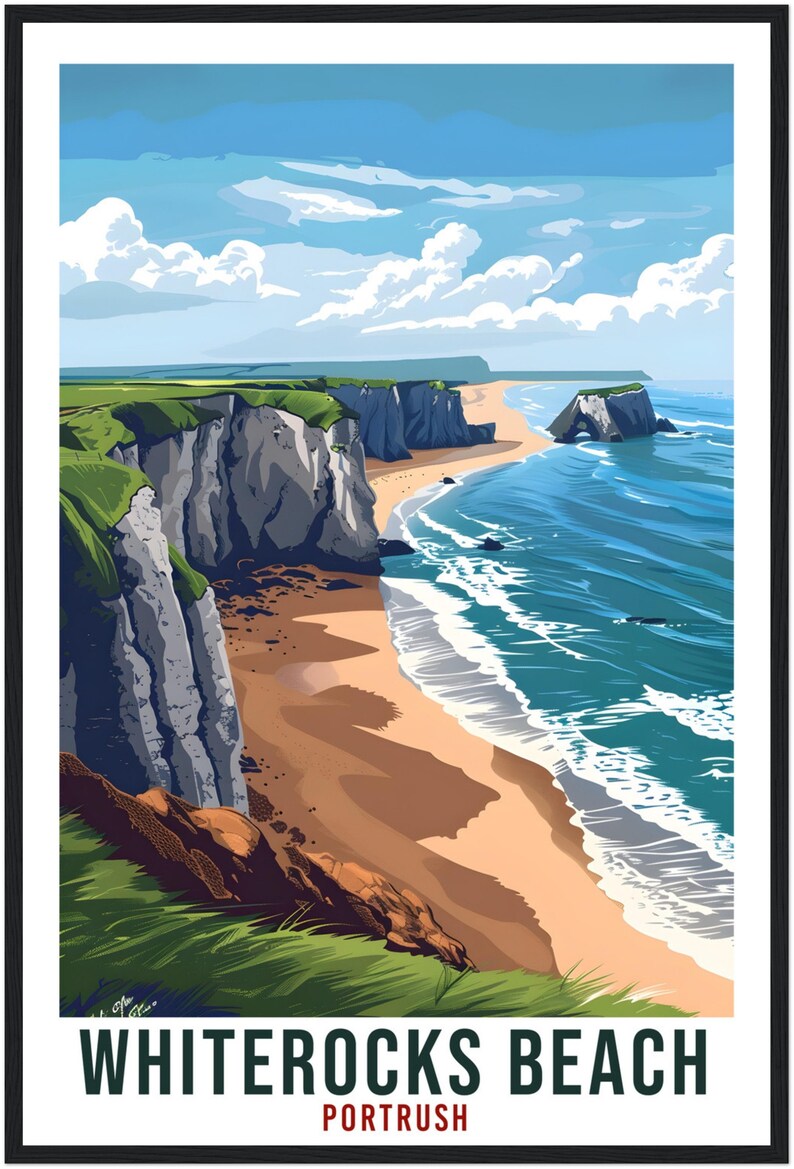 Whiterocks Beach Travel Print Portrush Wall Art Wall Hanging Décor ...