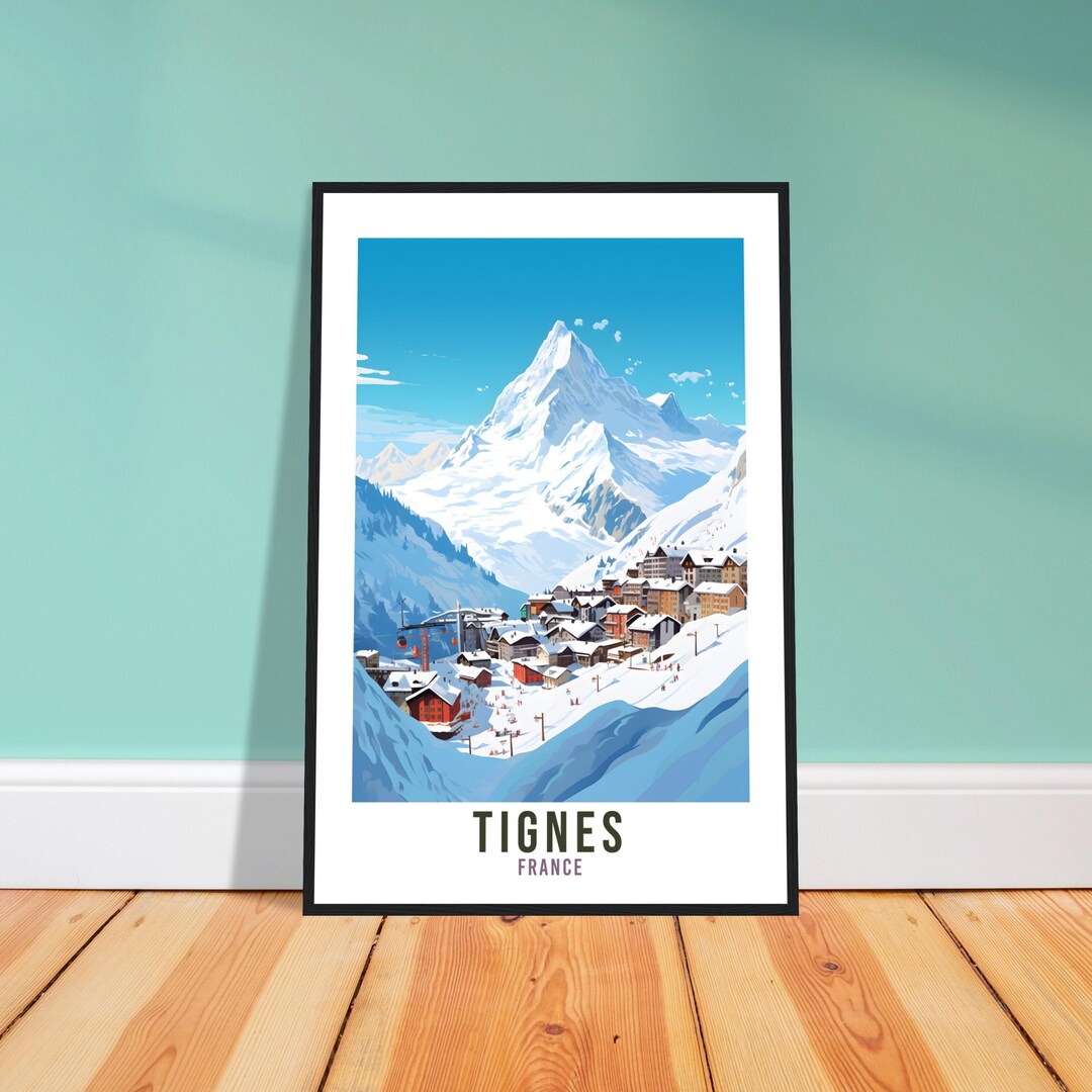 Tignes Travel Print Wall Art Tignes Wall Hanging France Gift Holiday ...