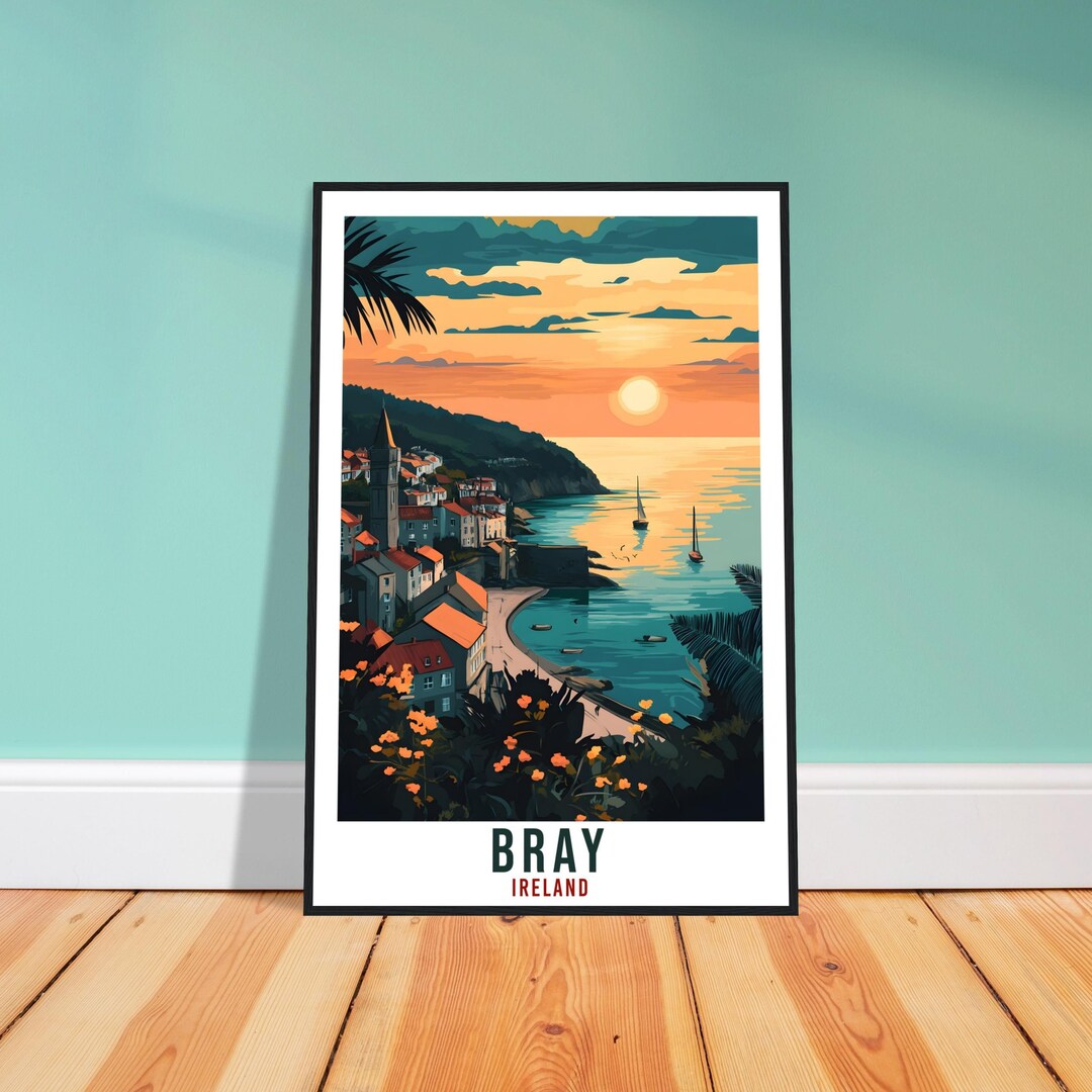 Bray Travel Print Ireland Home Decor Bray Wall Art Gift Wall Hanging ...