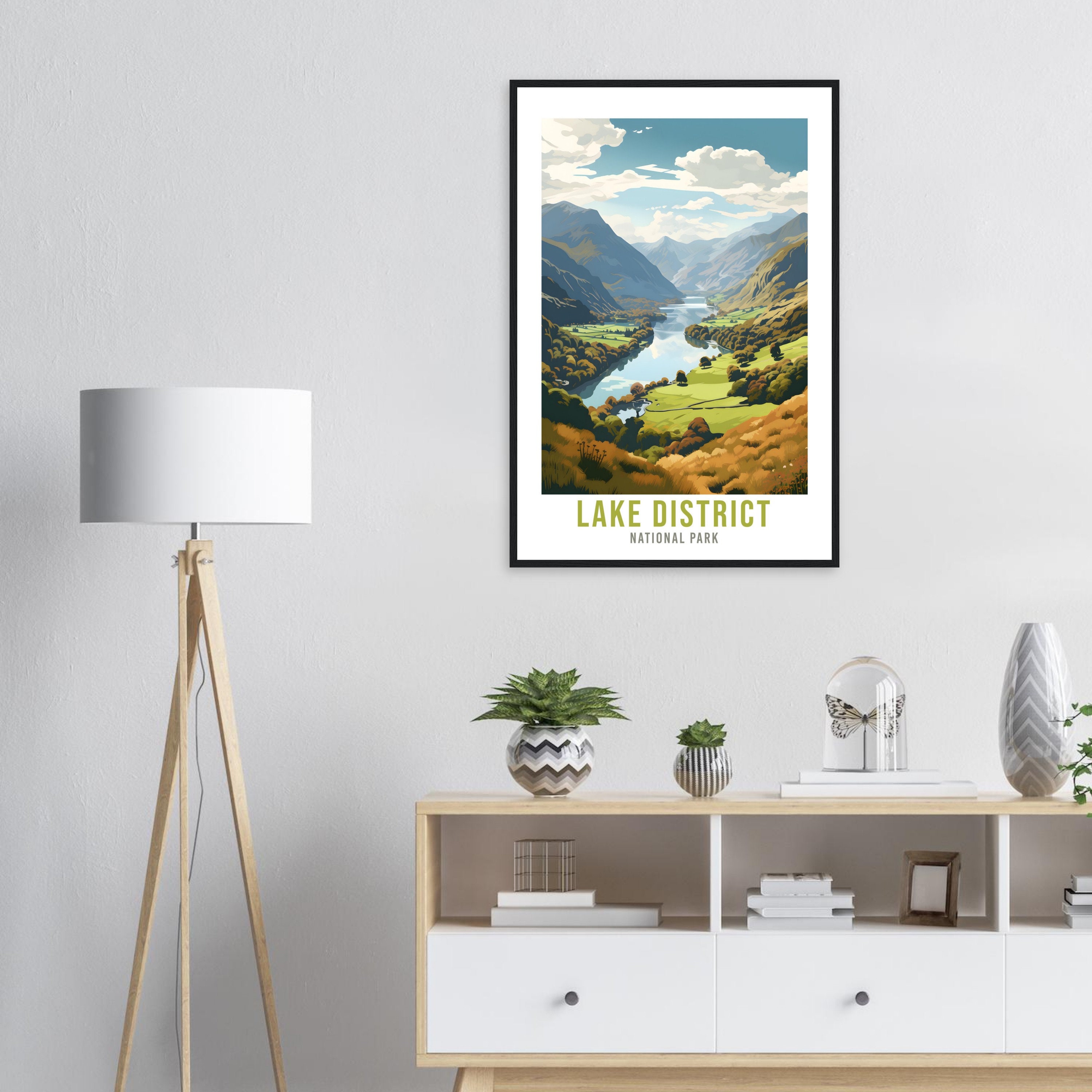 The Lake District Travel Print Lake District Home Decor Mountain ...