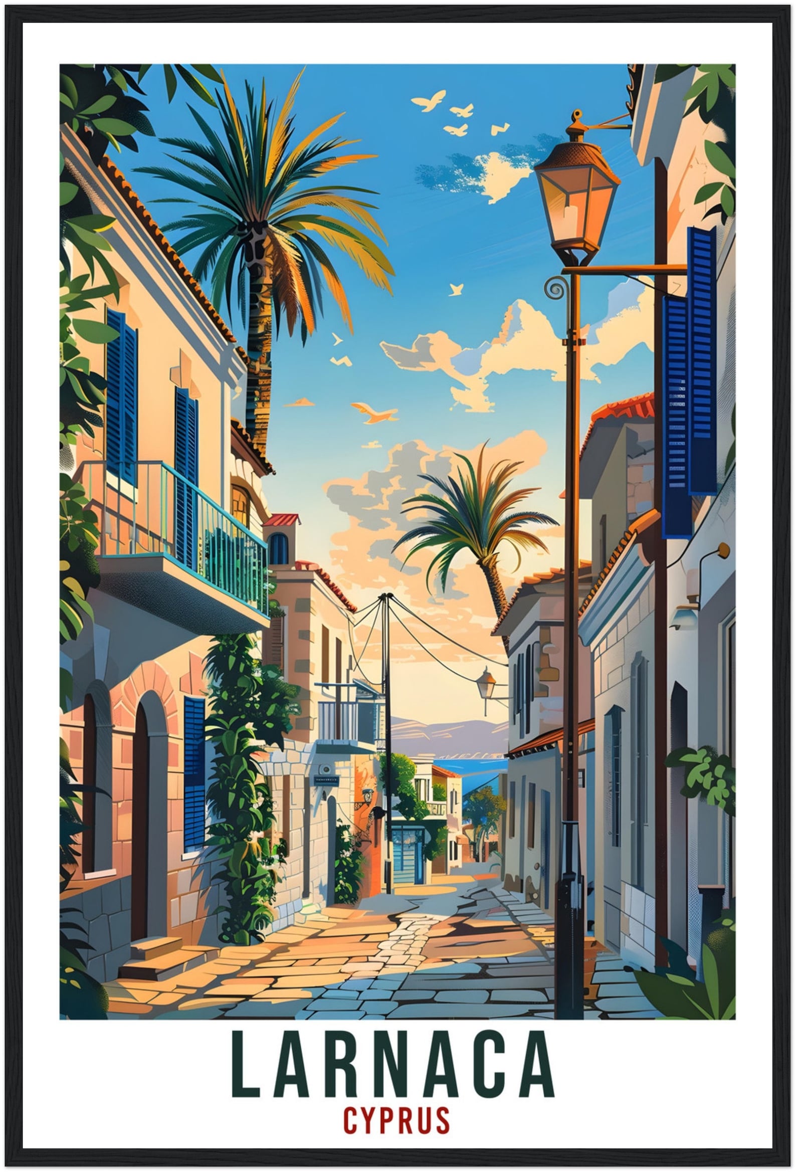 Larnaca Cyprus Travel Print Larnaca Wall Art Wall Hanging Home Décor ...