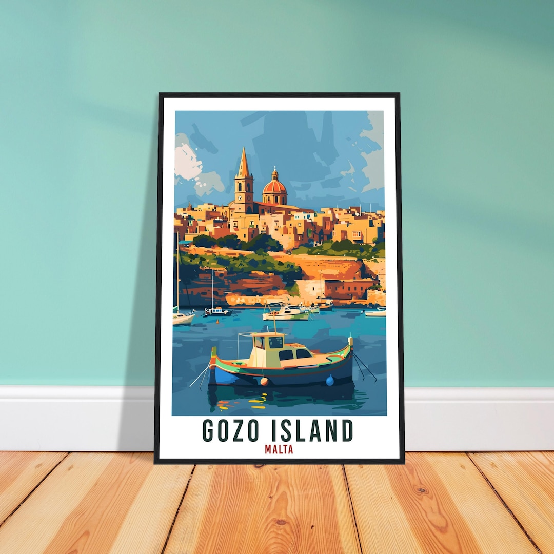 Gozo Island Travel Print Malta Wall Art Wall Hanging Home Living Décor ...