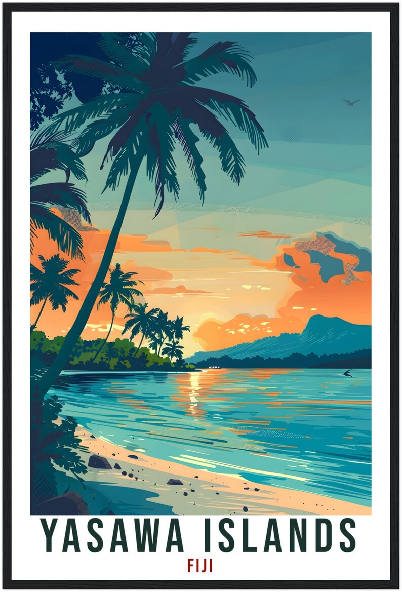 Yasawa Islands Fiji Travel Print Fiji Wall Art Wall Hanging Home Décor ...
