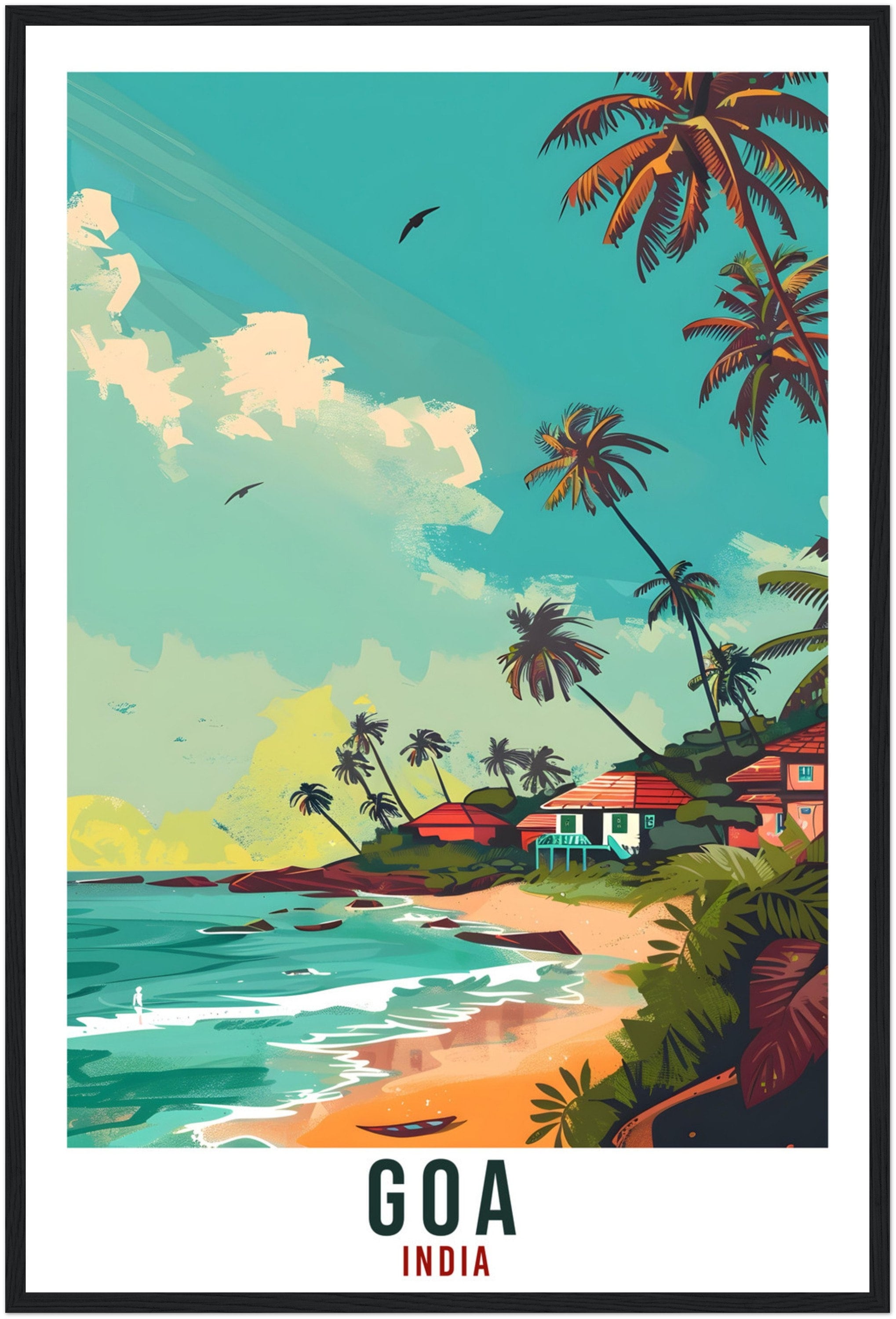 Goa Travel Poster Indien Home Dekoration Goa Wand Kunst Geschenk ...
