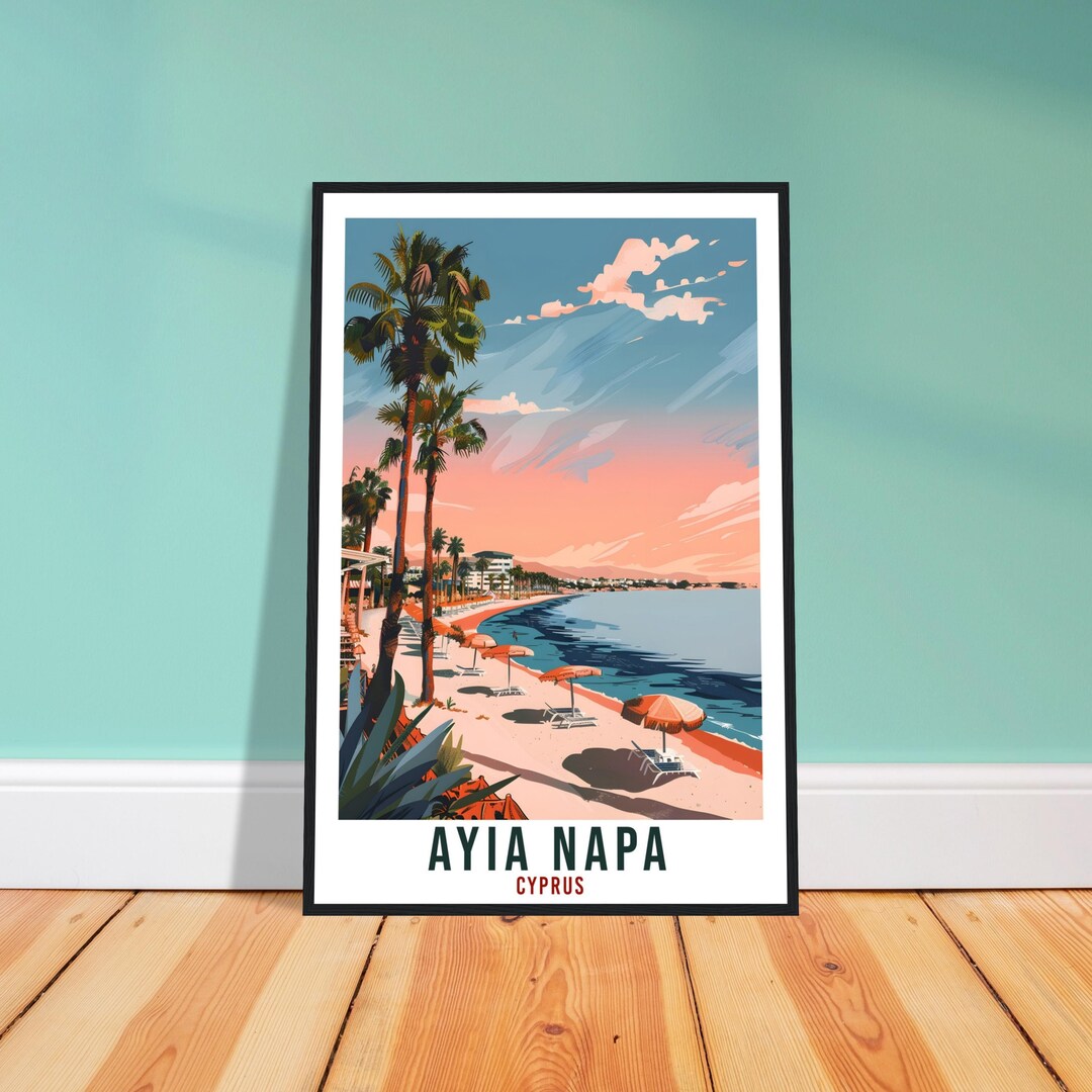 Ayia Napa Cyprus Travel Print Cyprus Wall Art Wall Hanging Home Décor ...
