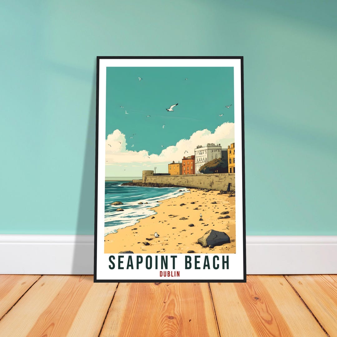 Seapoint Beach Dublin Travel Print Ireland Home Wall Art Gift Wall ...