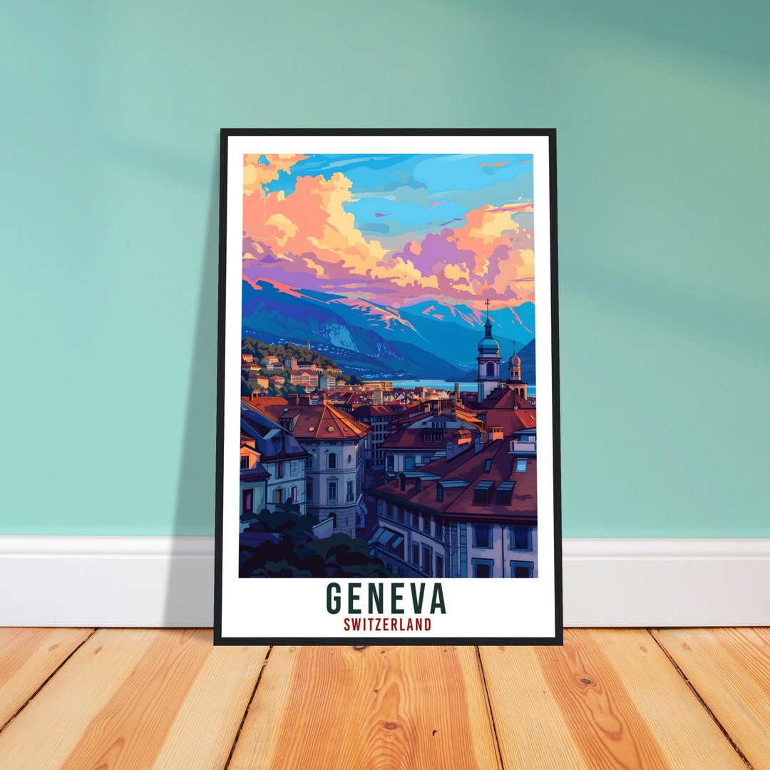 Geneva Travel Print Swiss Wall Art Wall Hanging Home Living Décor ...