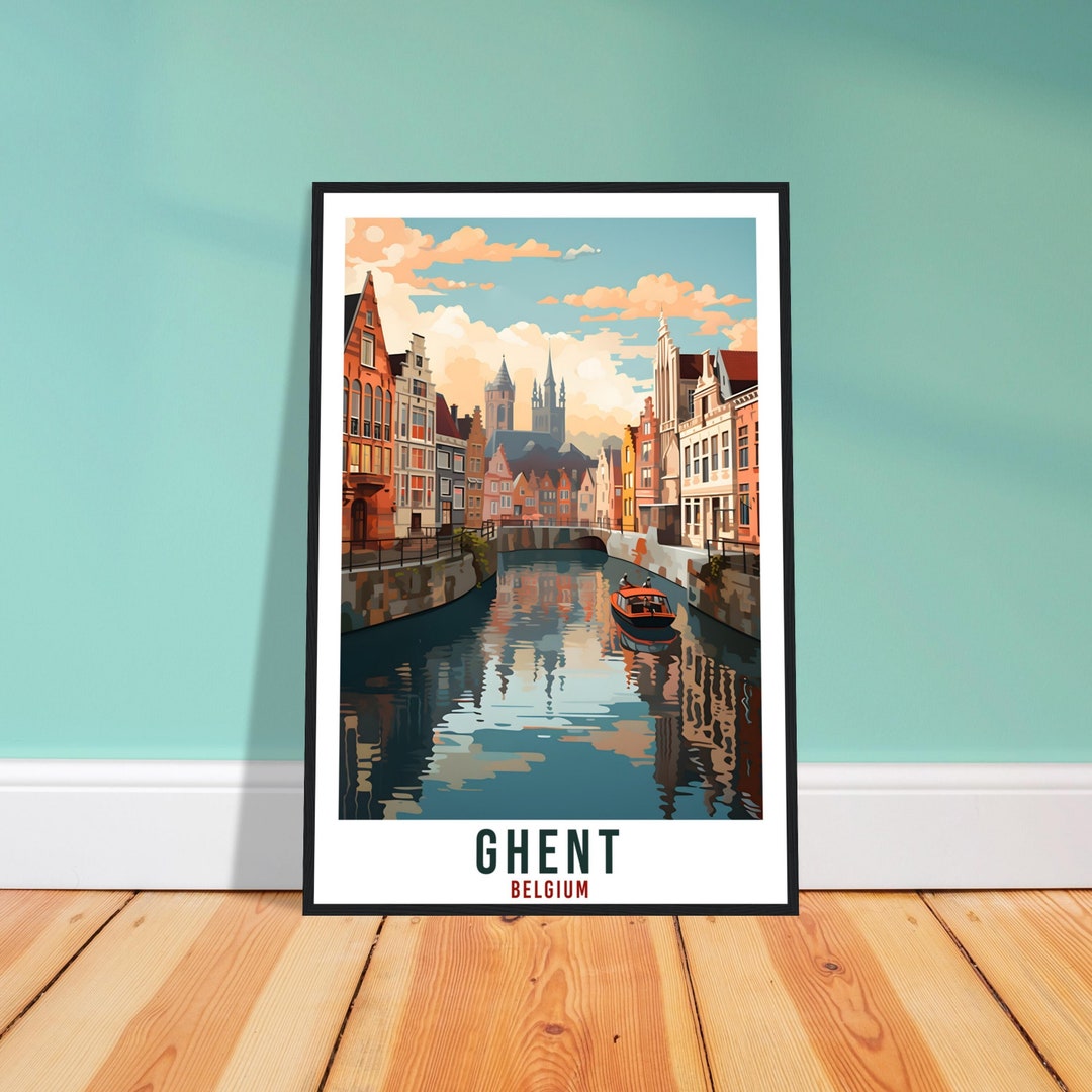 Ghent Travel Poster Wall Art Ghent Belgium Home Décor Artwork Wall ...