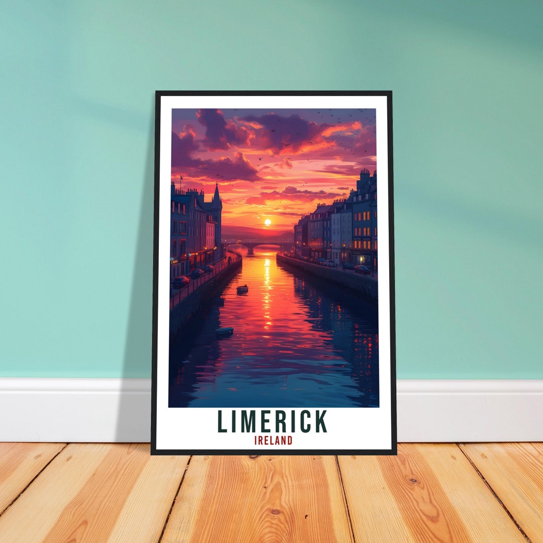 Limerick Travel Print Ireland Home Decoration Limerick Wall Art Gift ...