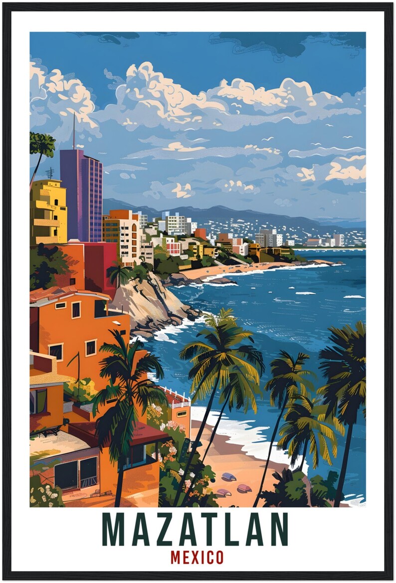 Mazatlan Mexico Travel Print Mexico Wall Art Wall Hanging Home Décor ...