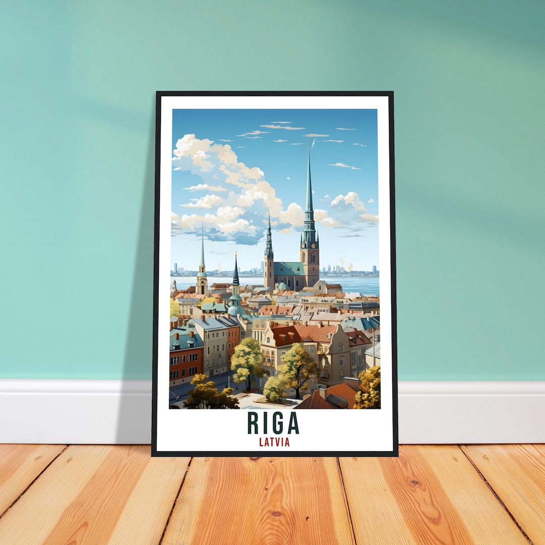 Riga Print Latvian Travel Wall Art Riga City Wall Hanging Home Décor ...