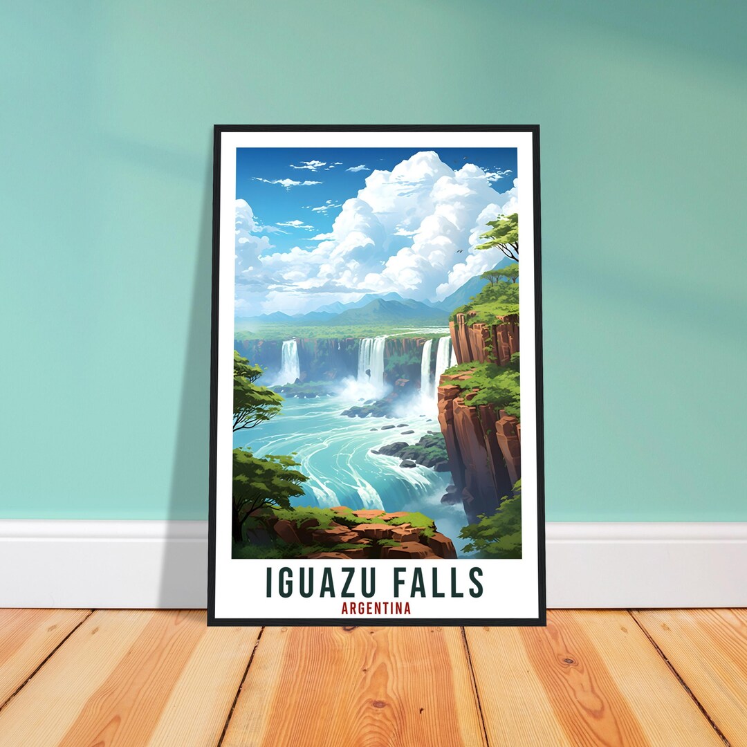Iguazu Falls Travel Print Wall Art Iguazu Argentina City Landscape ...