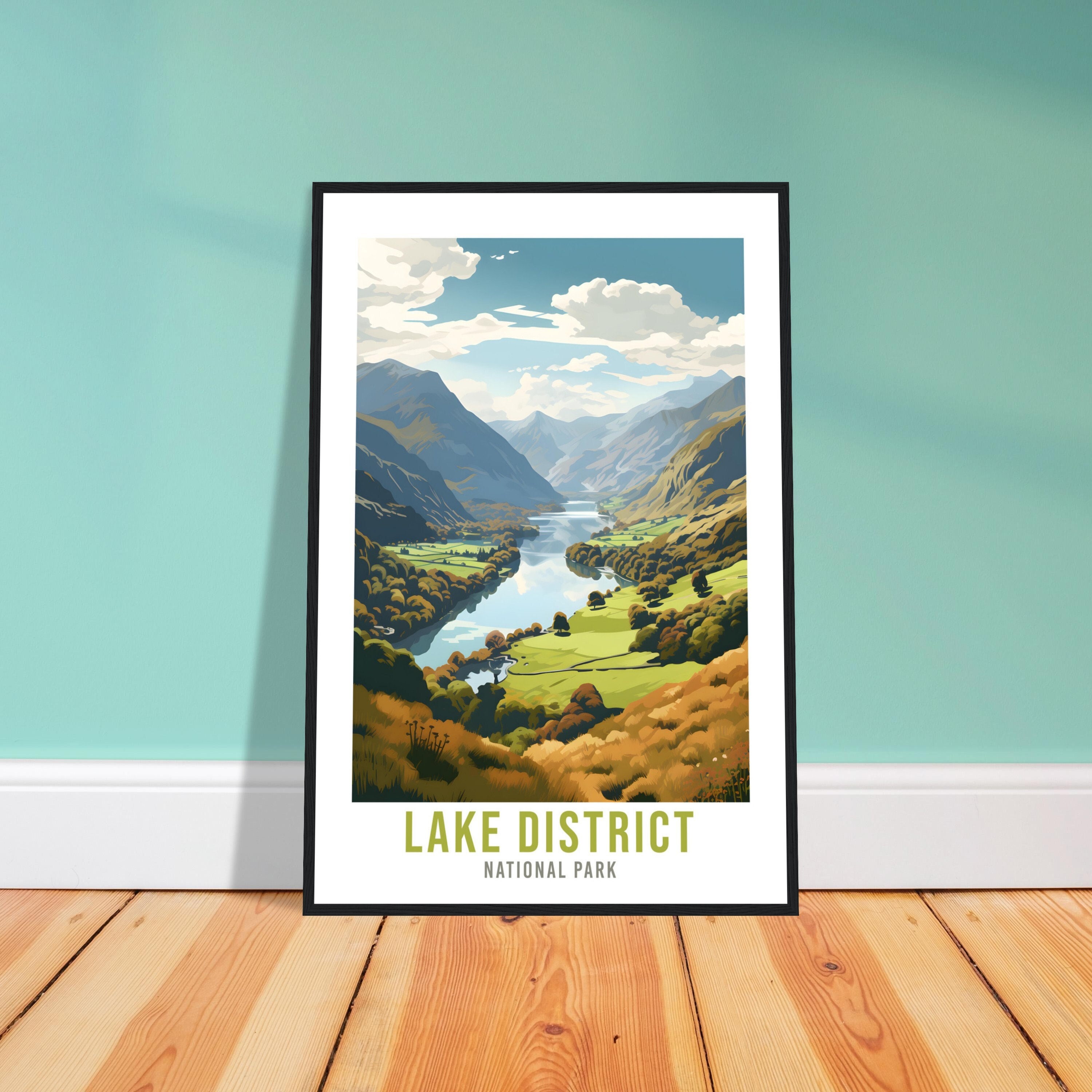 The Lake District Travel Print Lake District Home Decor Mountain ...