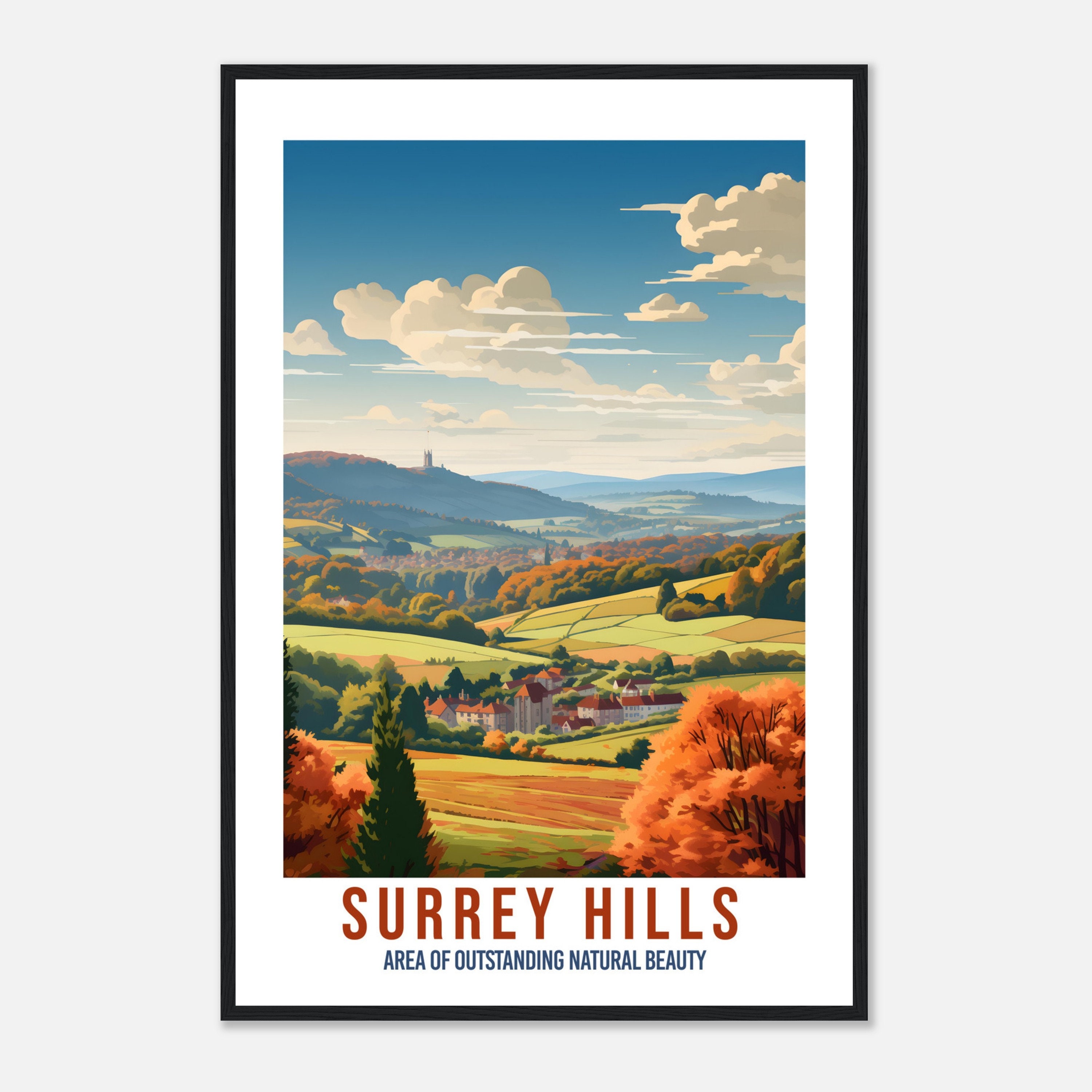 Surrey Hills Travel Poster Surrey Hills Home Decoration Mountain ...