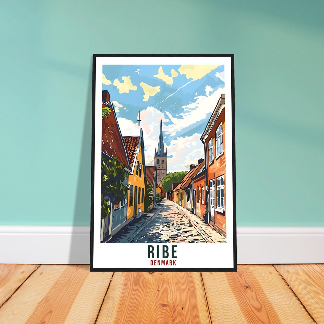 Ribe Travel Print Denmark Ribe Wall Art Wall Hanging Home Living Décor ...