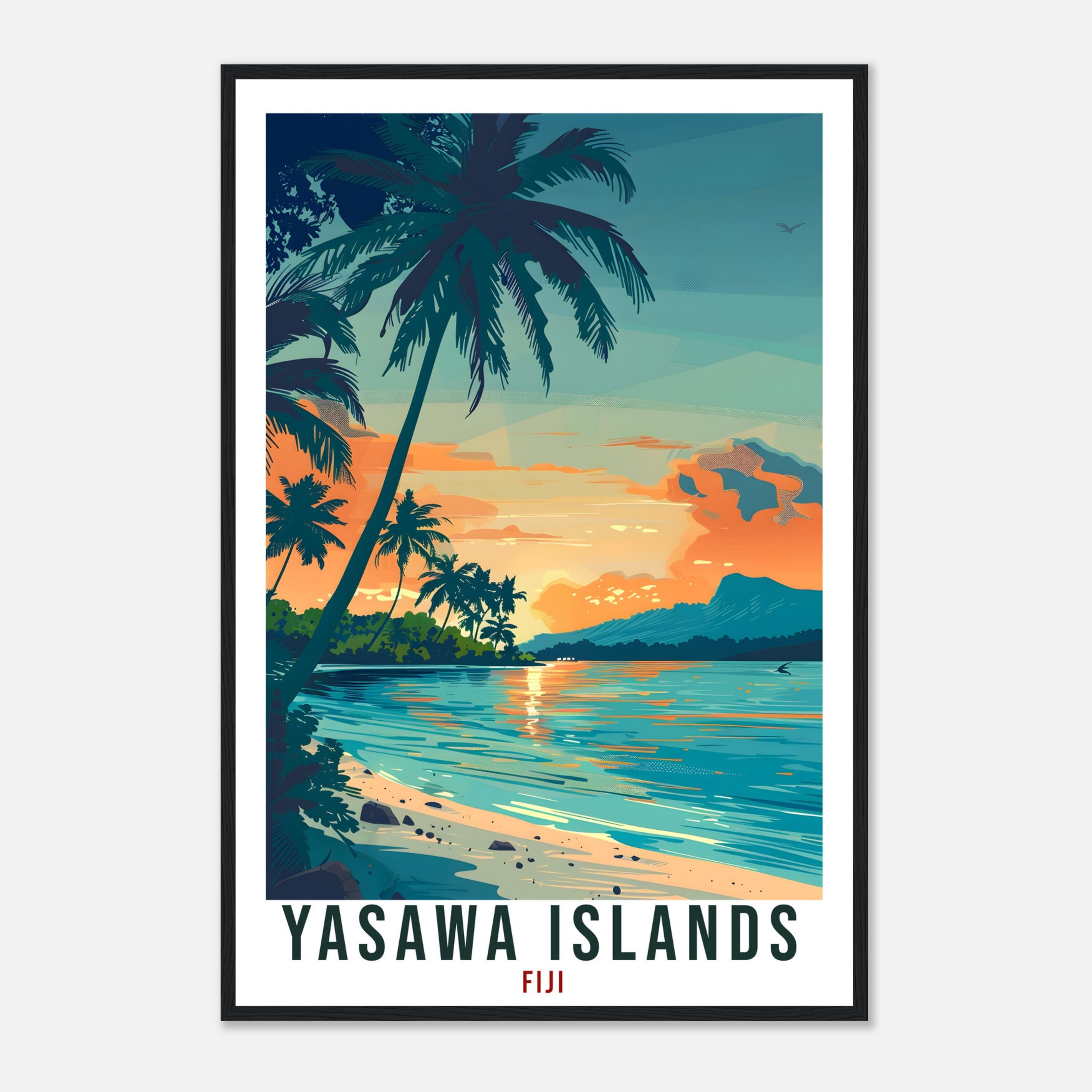 Yasawa Islands Fiji Travel Print Fiji Wall Art Wall Hanging Home Décor ...