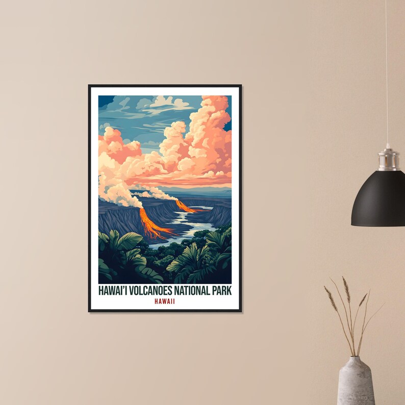 Hawaii Volcanoes National Park USA Travel Print Wall Art Wall Hanging ...