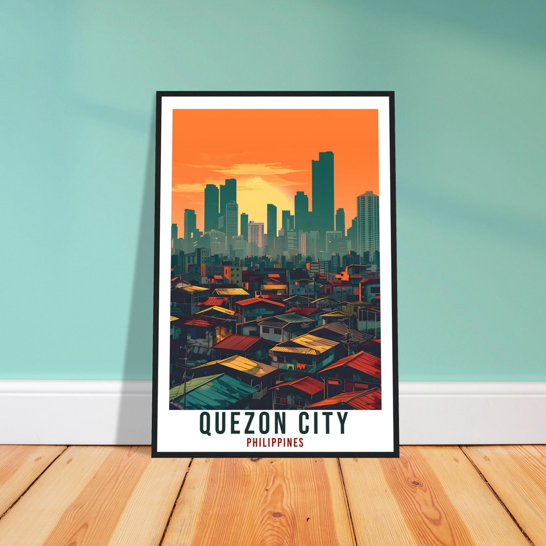 Quezon City Philippines Travel Print Wall Art Wall Hanging Home Décor ...