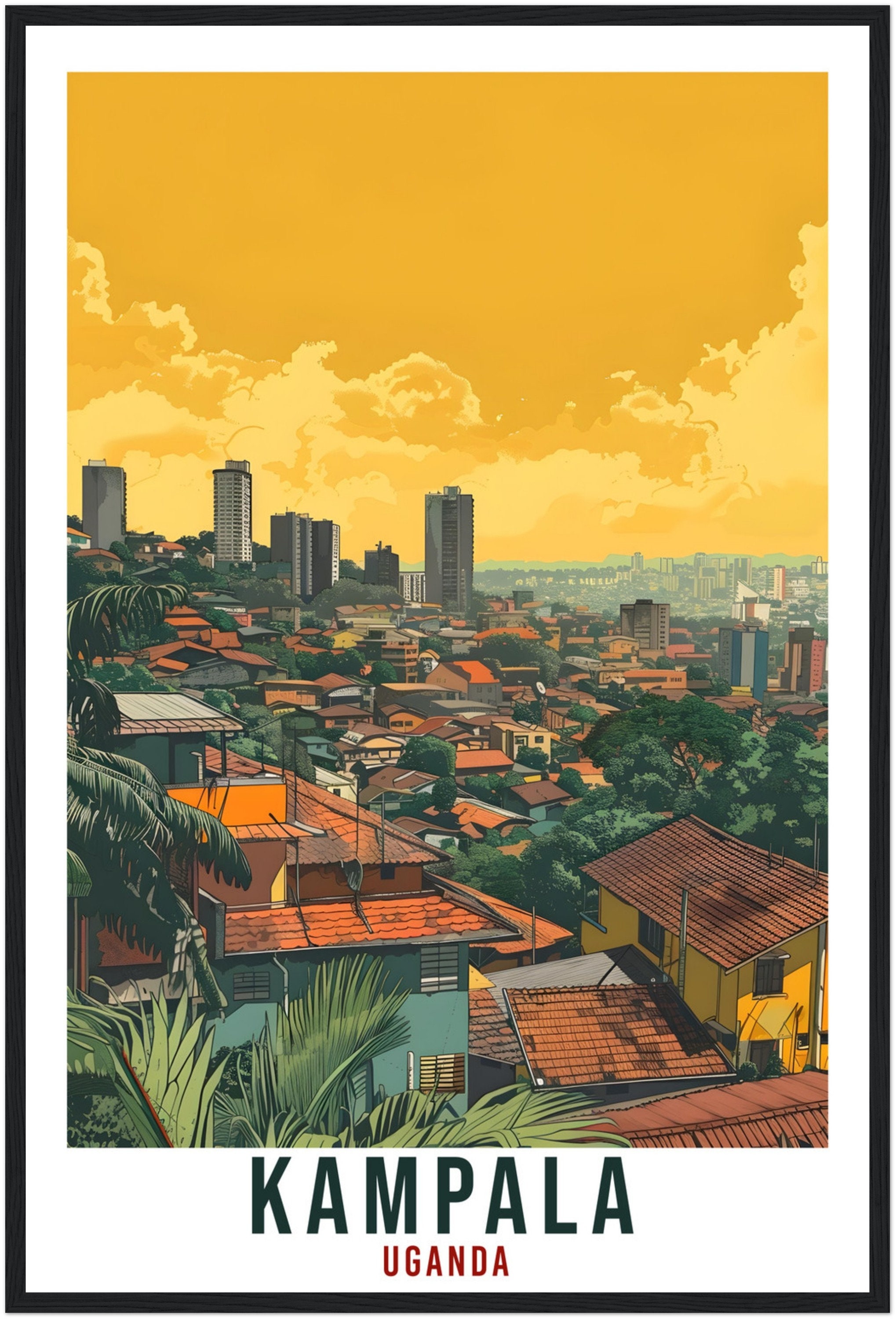 Kampala Uganda Travel Print Wall Art Wall Hanging Home Décor Kampala ...