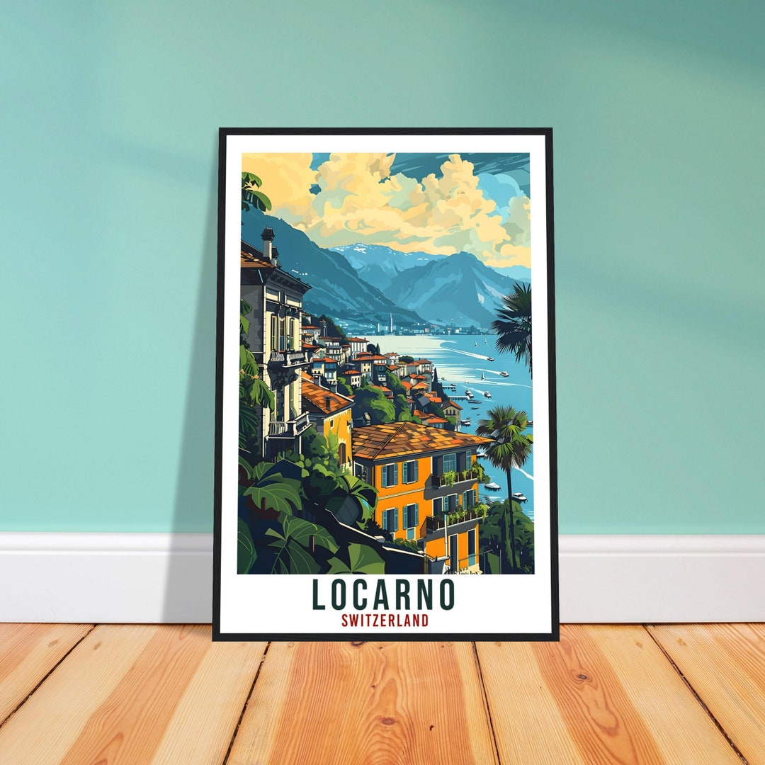 Locarno Travel Print Swiss Wall Art Wall Hanging Home Living Décor ...