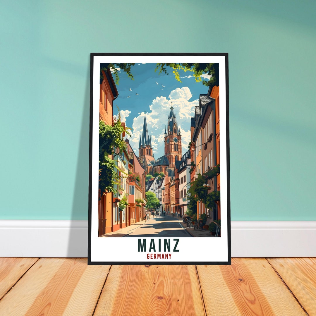 Mainz Travel Print Germany Home Decoration Mainz German City Wall Art ...