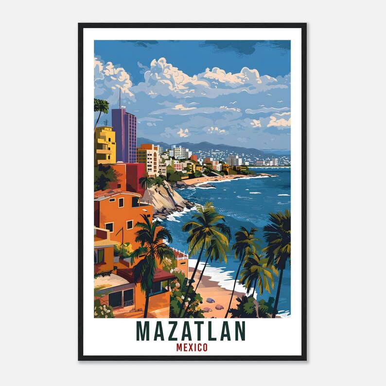 Mazatlan Mexico Travel Print Mexico Wall Art Wall Hanging Home Décor ...