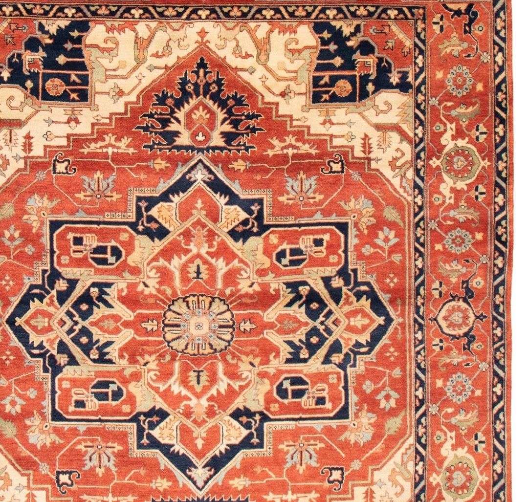 9 X 12 Vintage Design Top Quality Veg Dye Jules Indo Serapi Area Rug ...