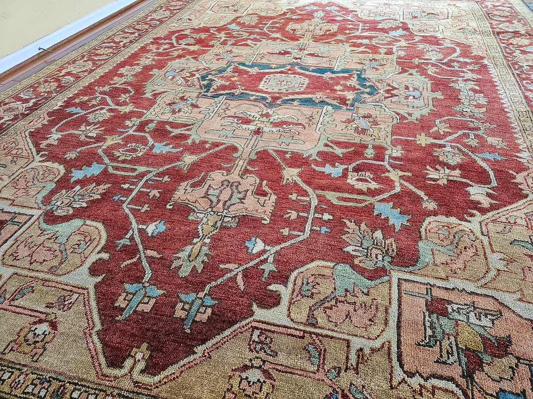 9 X 12 Vintage Design Top Quality Jules Indo Serapi Area Rug Decorative ...