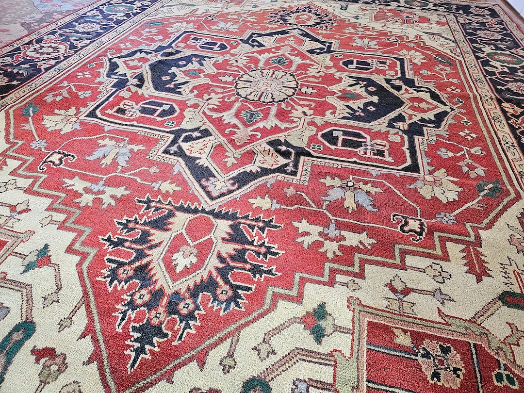 9 X 12 Vintage Design Top Quality Veg Dye Jules Indo Serapi Area Rug ...