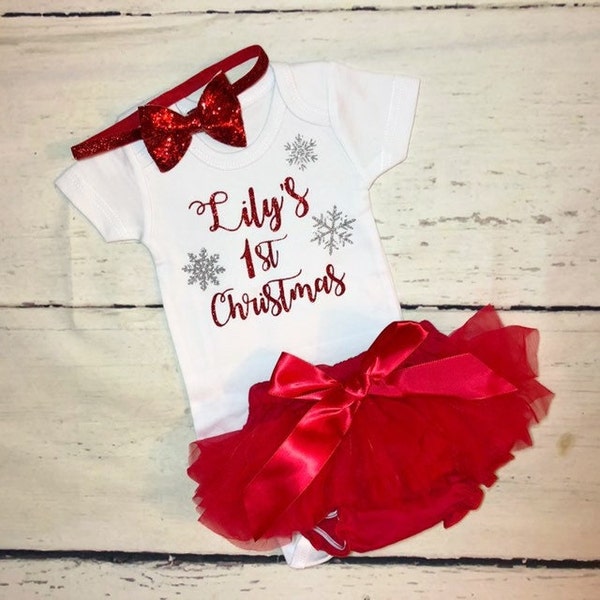 Baby Girl First Christmas Outfit - Etsy