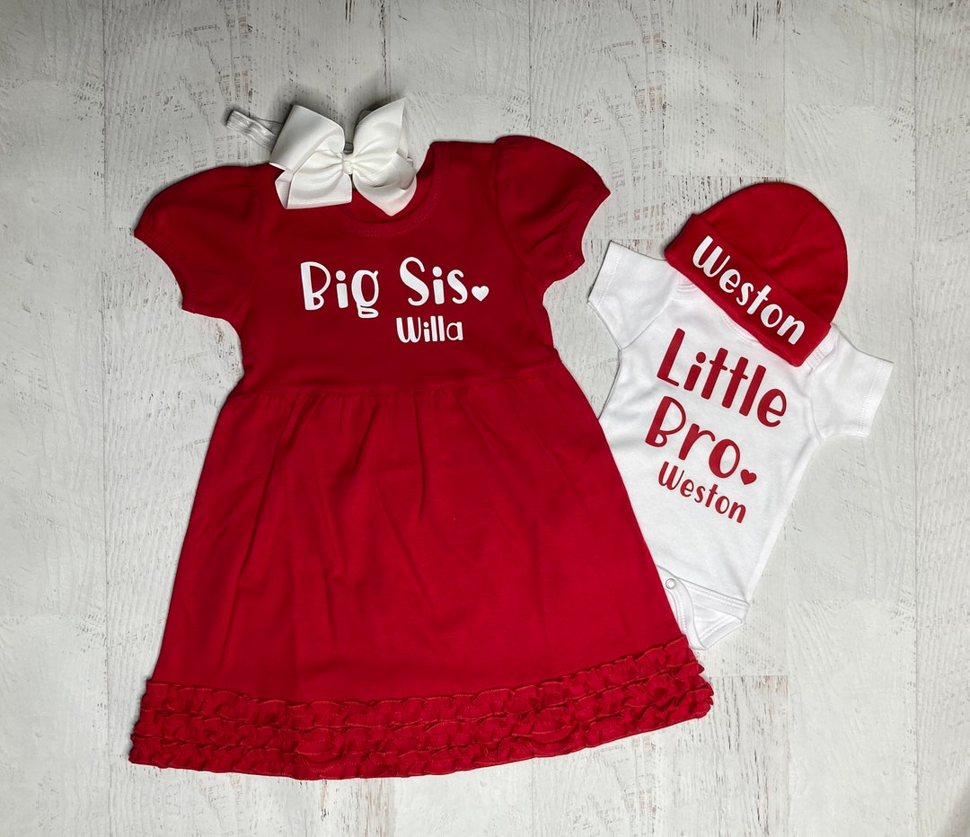 Big Sister Little Brother Personalized Coordinating Outfits, Big Sister ...