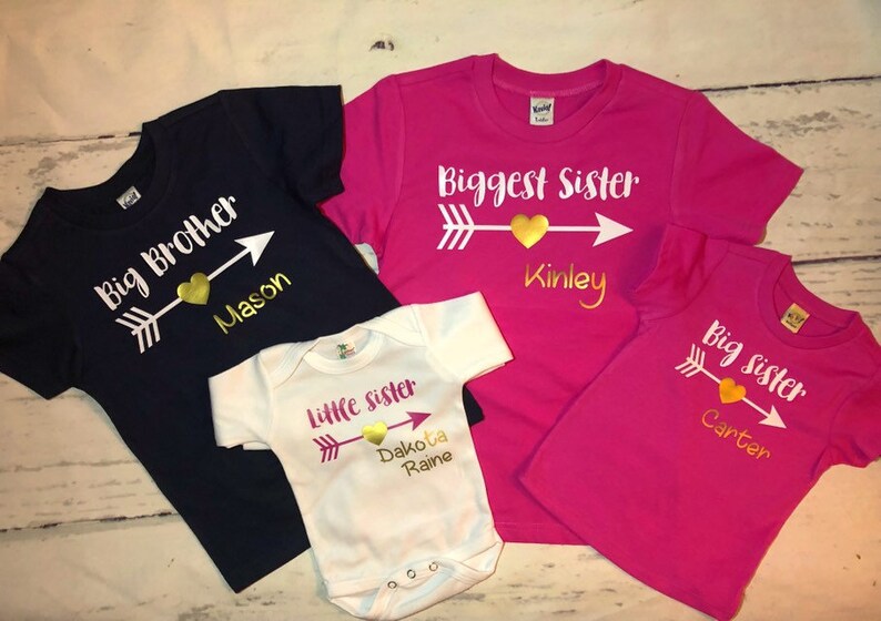 Matching Sibling Shirts Personalized Custom Set of 4 Brother - Etsy