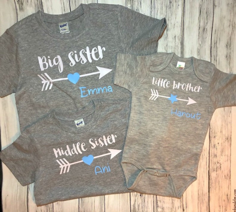 Personalized Matching Sibling Shirts 3 Kids Sisters - Etsy