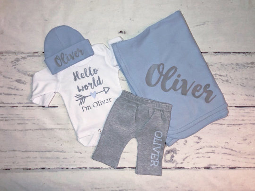 Hello World Personalized Coming Home Outfit Baby Shower Gift - Etsy