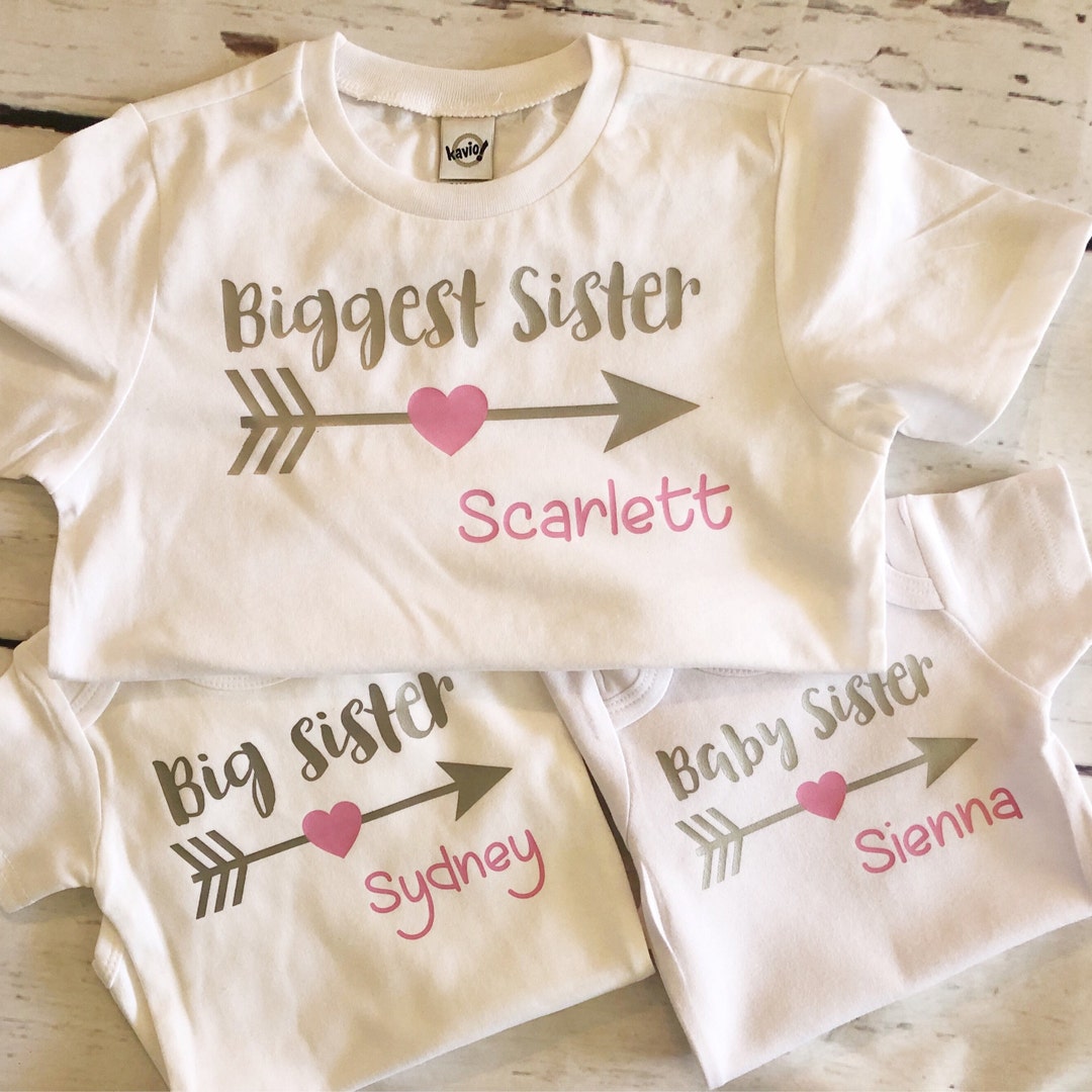 3 Sisters Shirts, Personalized Matching Shirt Set 3 Girls, Biggest ...