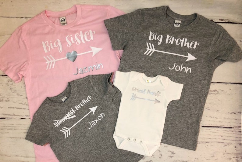 Matching Sibling Shirts Personalized Custom Set of 4 Brother - Etsy