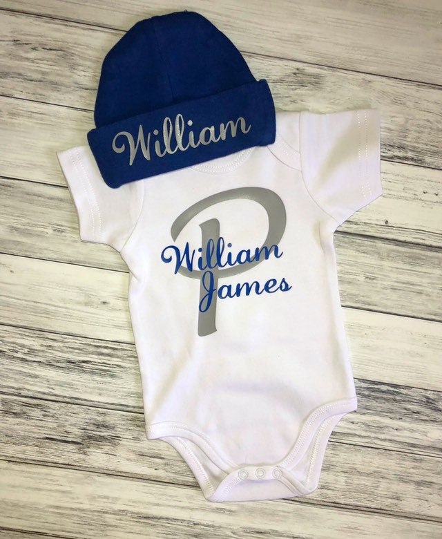 Personalized Baby Boy Outfit Monogrammed With Name | Etsy