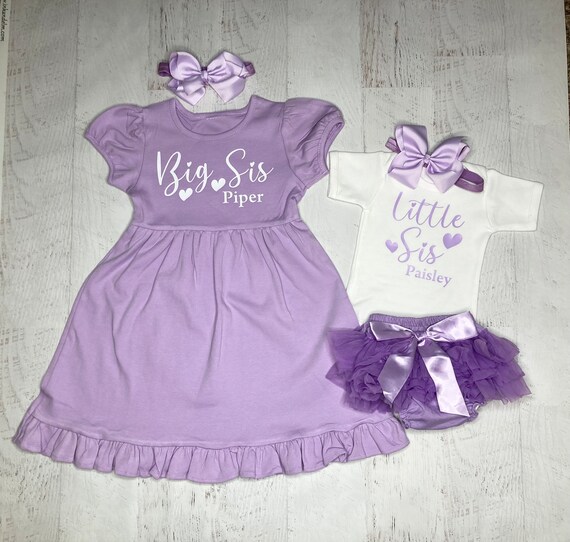 Big Sis Little Sis Personalized Outfits Big Sister Dress - Etsy