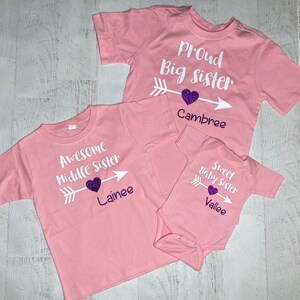 Matching Sibling Shirts, Personalized Sibling Shirts for 3 Kids Gift ...
